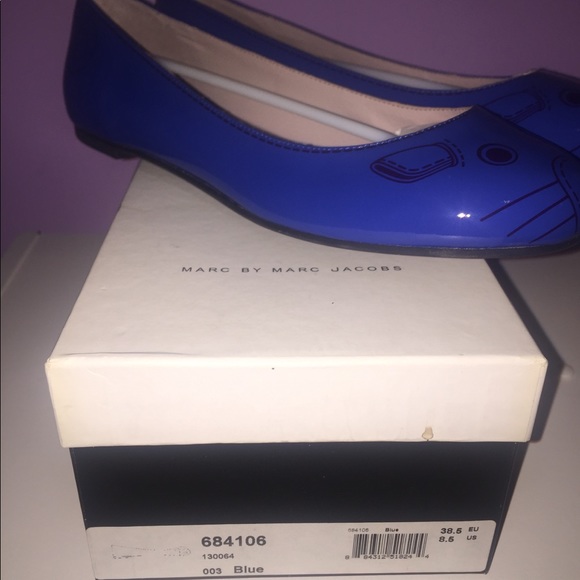 Marc Jacobs | Shoes | Marc Jacobs Blue Leather Mouse Flats | Poshmark